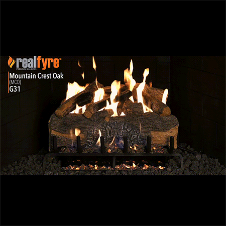 39 Mountain Crest Oak Vented Log Set / G31 Three Tiered Burner ...